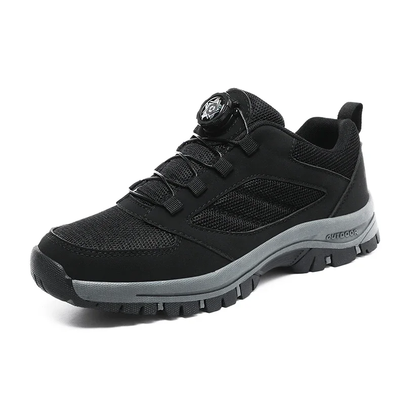 2026Male Sneakers Stylish Rotating Buckle Hiking Boots Solid Color ...