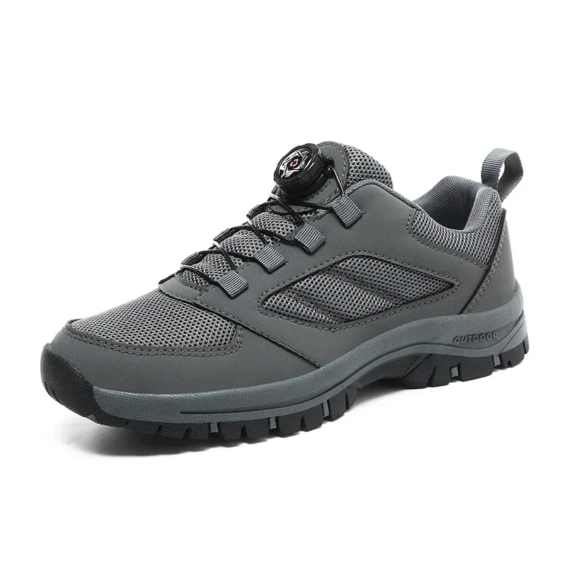 2026Male Sneakers Stylish Rotating Buckle Hiking Boots Solid Color ...