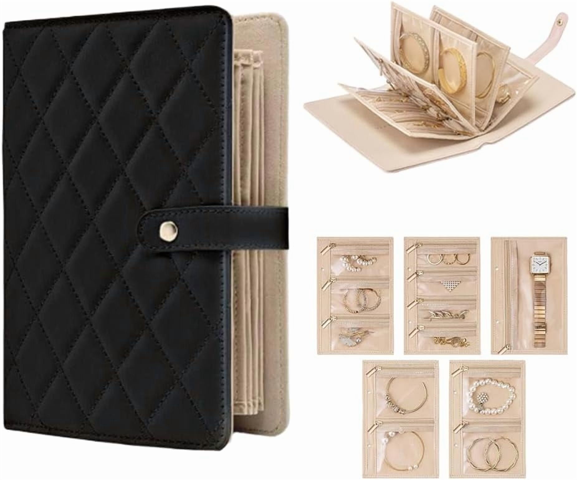 2026NEW Elegant Portable Checkered Jewelry Storage Bag, Portable ...