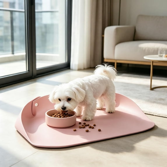 2027 Cat Dog Food Mat, Waterproof Non Slip Leather Pet Feeding Mat for ...