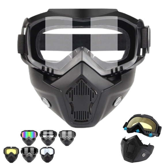2027 Detachable Full Face Goggle Mask, Tactical Full Face Goggle Mask ...