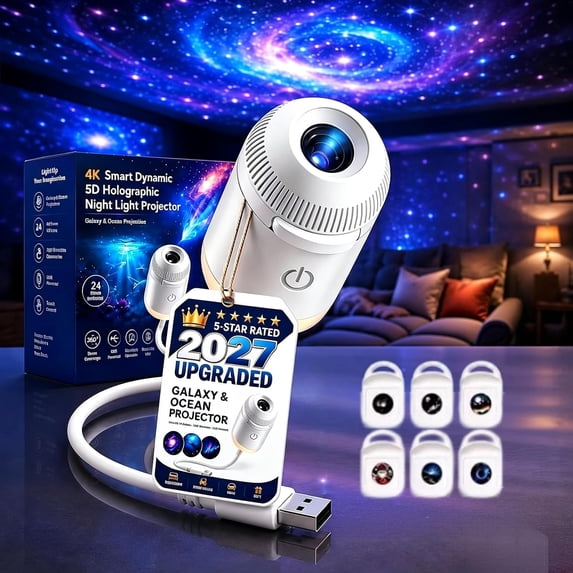 2027 Latest model 2-in-1 Galaxy Projector Night Light，5d Ocean ...