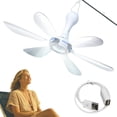 2027 New Collapsible Ceiling Fan for Cruise, 6 Blades Quiet USB Hanging ...