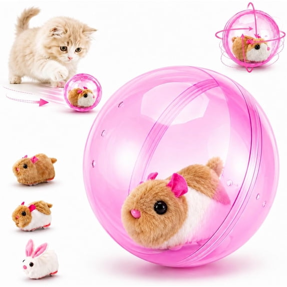 2027 New Self-Rolling Interactive Cat Ball, Realistic Animal Automatic ...