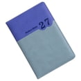 2027 PU Leather Perfect Diary Planner, Color Block Cover Lined Journal ...