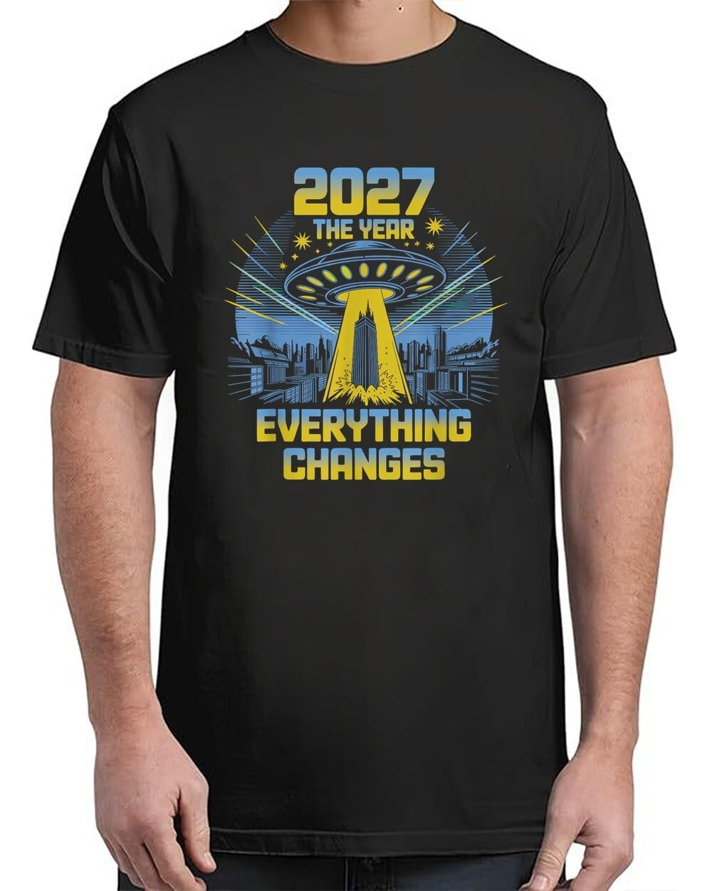 2027 The Year Everything Changes First Contact Alien New S-4XL T-Shirt ...