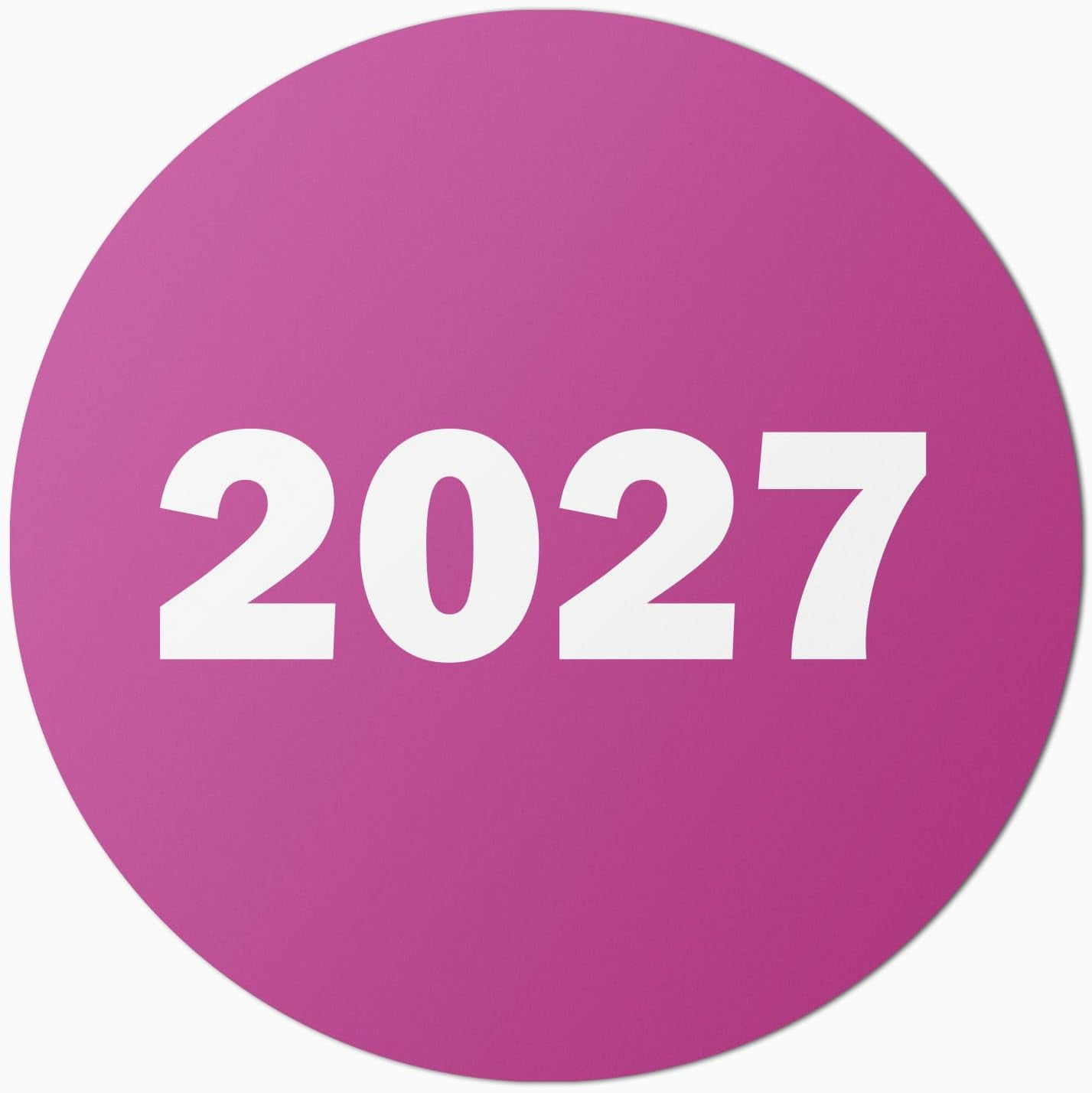 2027 Year Labels (0.75 inch, Round, Purple - 300 Labels) Circle Color ...