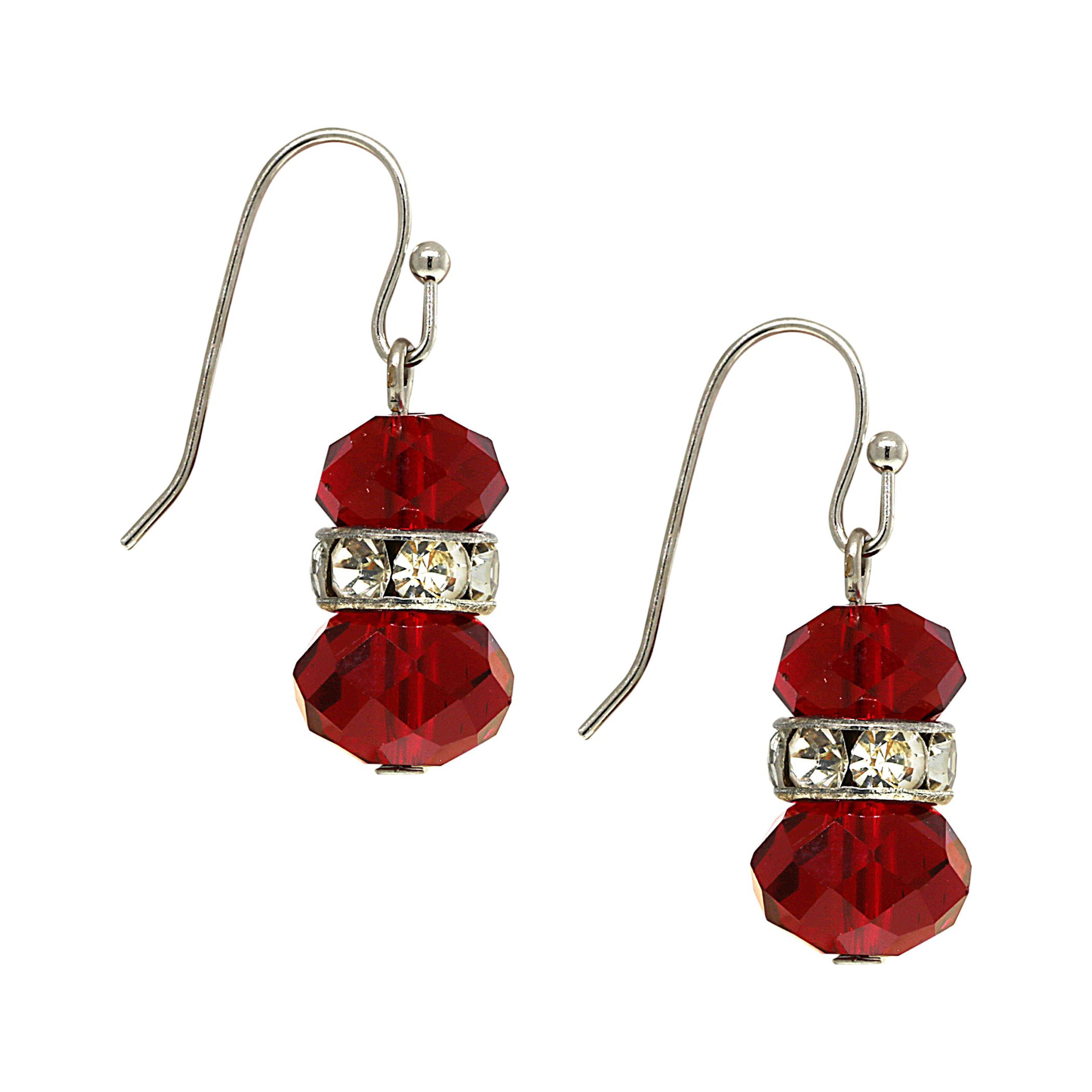 2028 Jewelry Ruby Red Crystal Accent Drop Earrings - Walmart.com