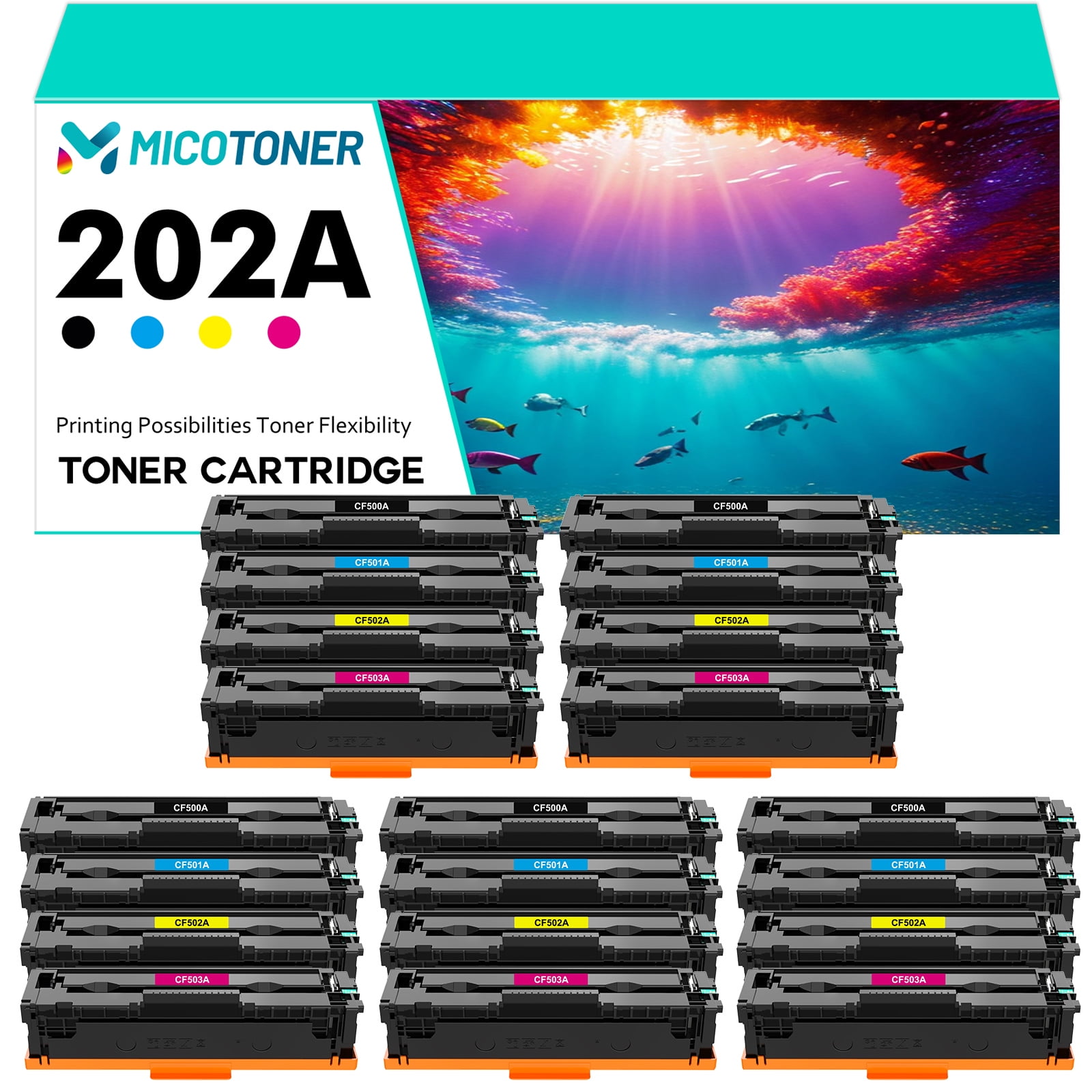202A 20-Pack Compatible Toner Cartridge for HP CF500A CF501A CF502A ...