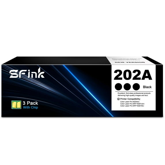 202A CF500A Toner Cartridge 3-Pack Black Compatible for HP 202A CF500A ...