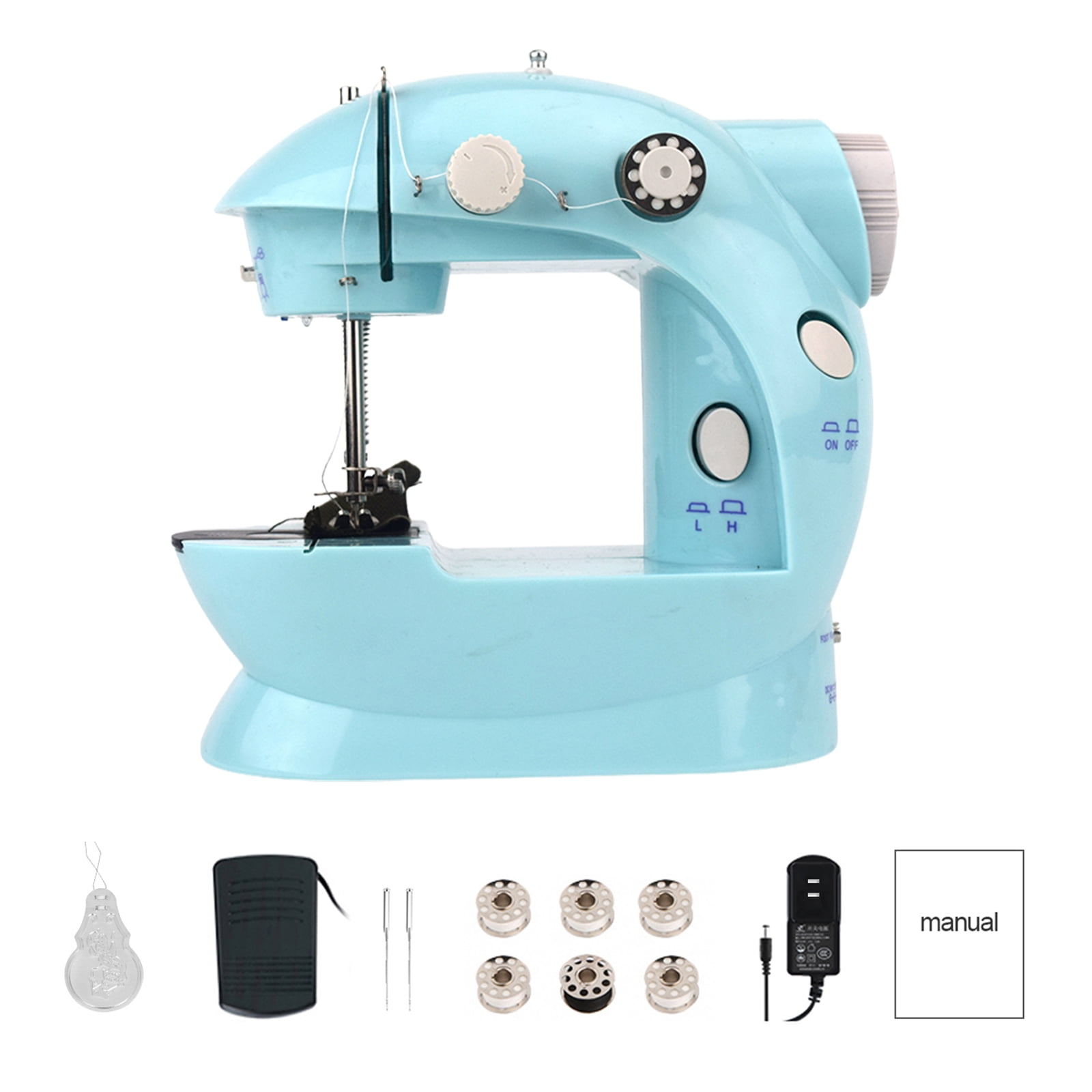 202A Home Mini Electric Sewing Machine Double Thread 2 Speed Desktop ...