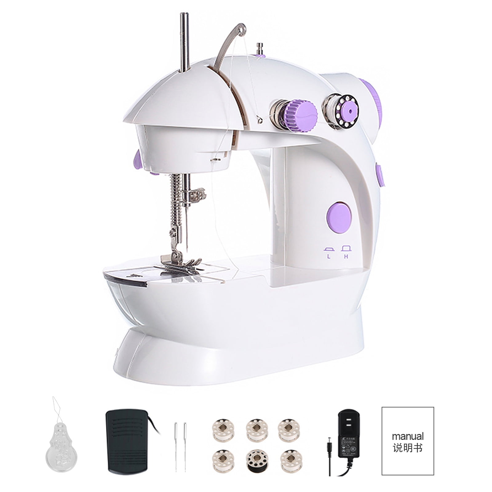 202A Household Mini Electric Sewing Machine Double Thread 2-speed ...