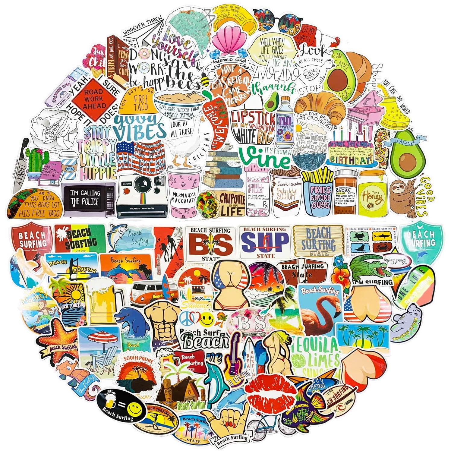 202PCS Mixed Stickers for Water Bottles,Including Cute Fresh Vine ...