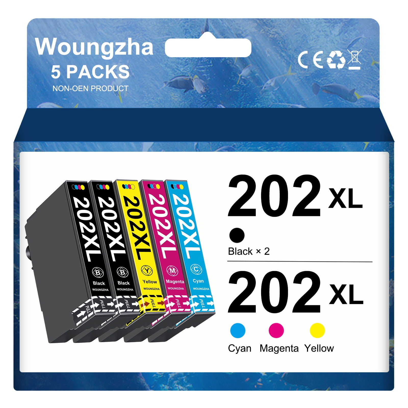 202XL Ink Cartridge for Epson ink 202 XL 202XL to use with Expression Home XP-5100 and WorkForce ...