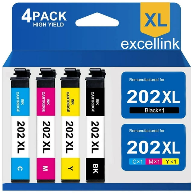 202XL Ink Cartridges for Epson 202 XL 202XL T202XL Expression Home XP-5100 Workforce WF-2860(4 ...