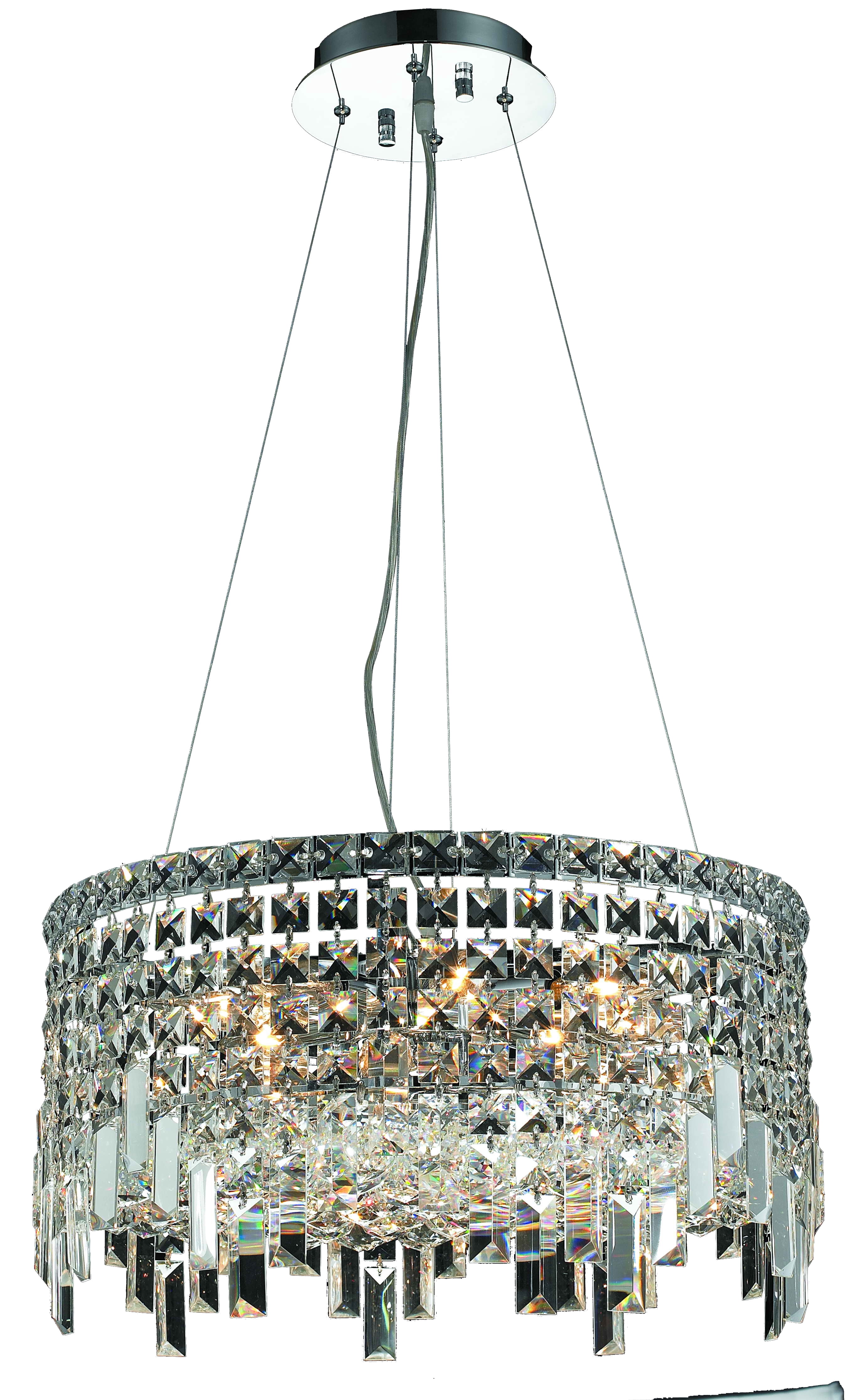 2031 Maxime Collection Hanging Fixture D20in H7.5in Lt:12 Chrome Finish ...