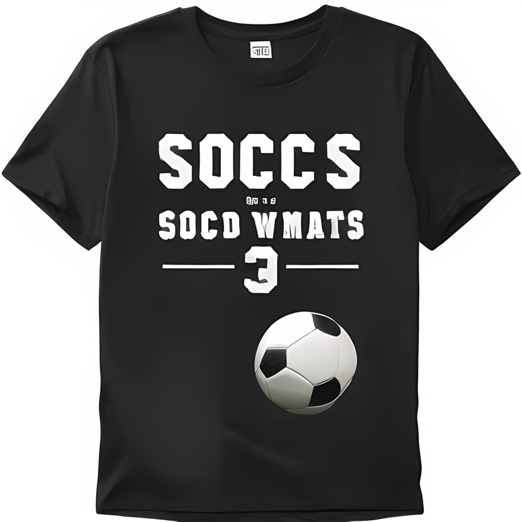 2035 SOCO Soccer T-Shirt Text Number 3 Modern Aesthetic Minimalistic ...