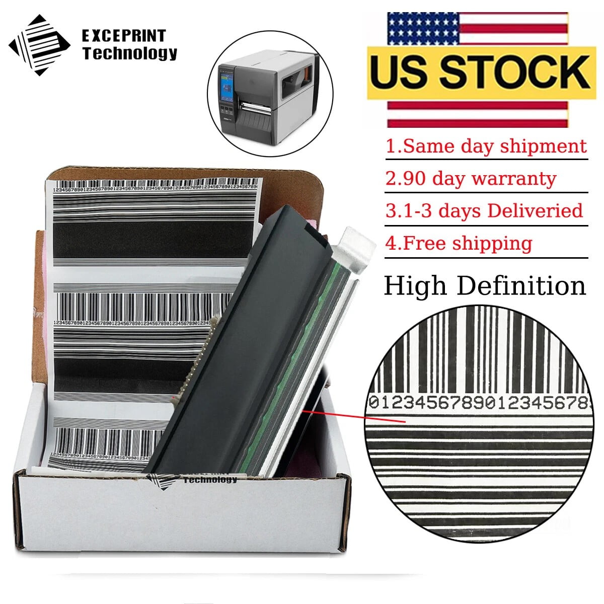 203dpi Printhead for Zebra ZT231 ZT211 ZT111 Printer P1123335-012 USA ...