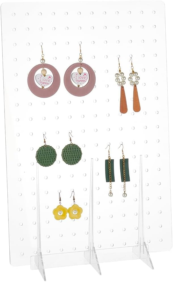 204 Holes Acrylic Earrings Display Stand Clear Earring Holder Stand ...