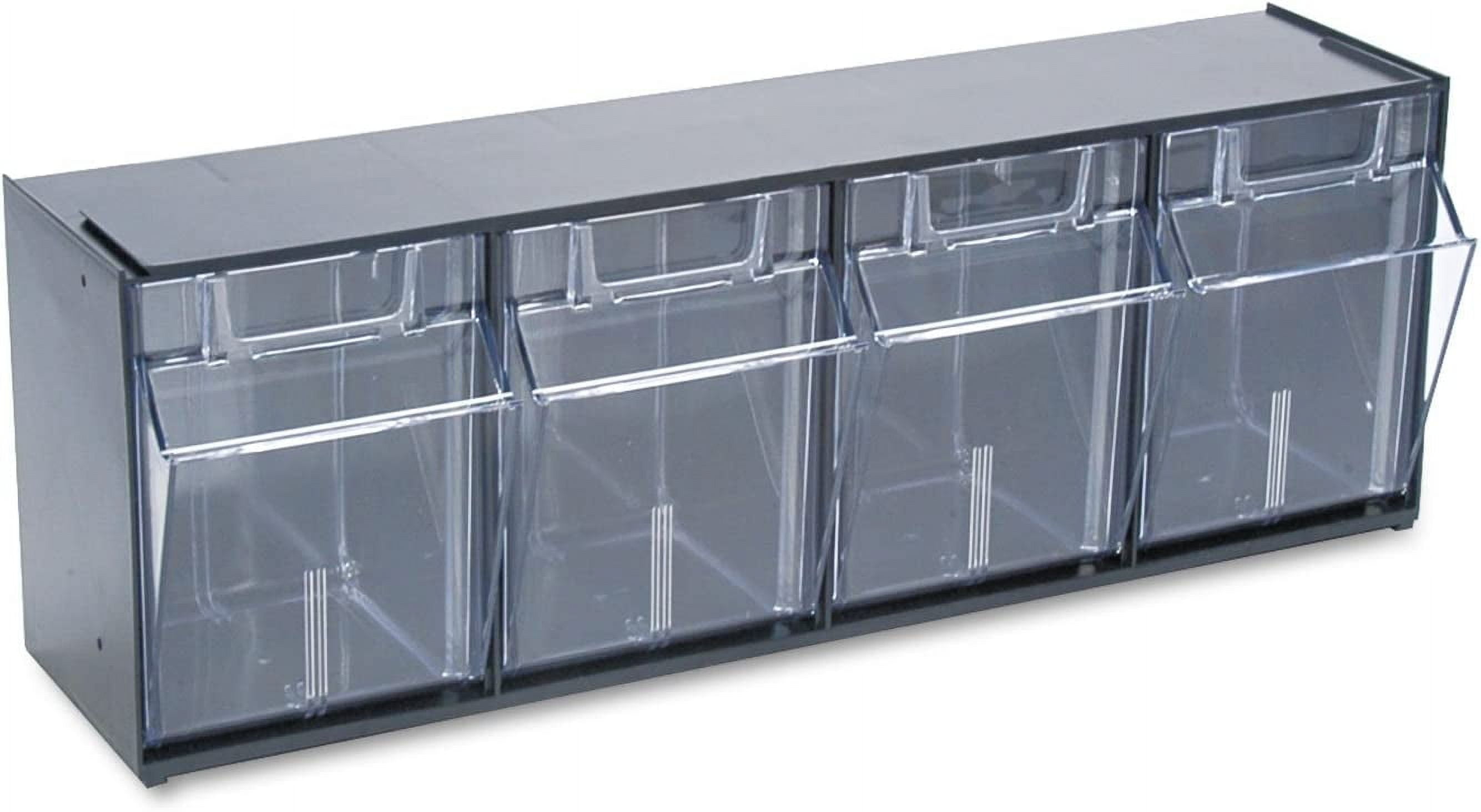 20404OP Four-bin horizontal tilt bin storage system, 23-5/8w x 6-5/8d x ...