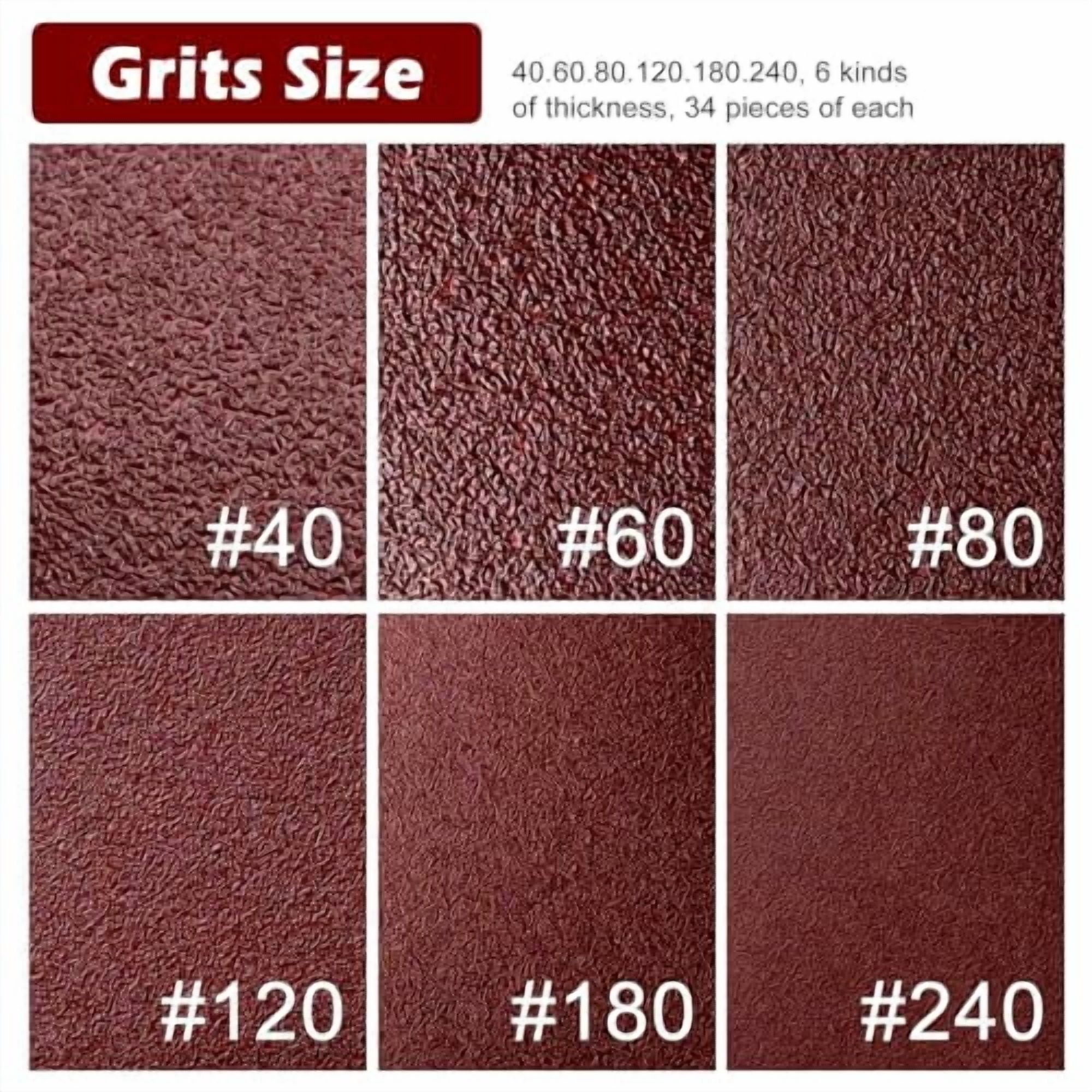 204PCS Oscillating Multitool Sandpaper, 3-1/8 Inch Triangle Sandpaper ...