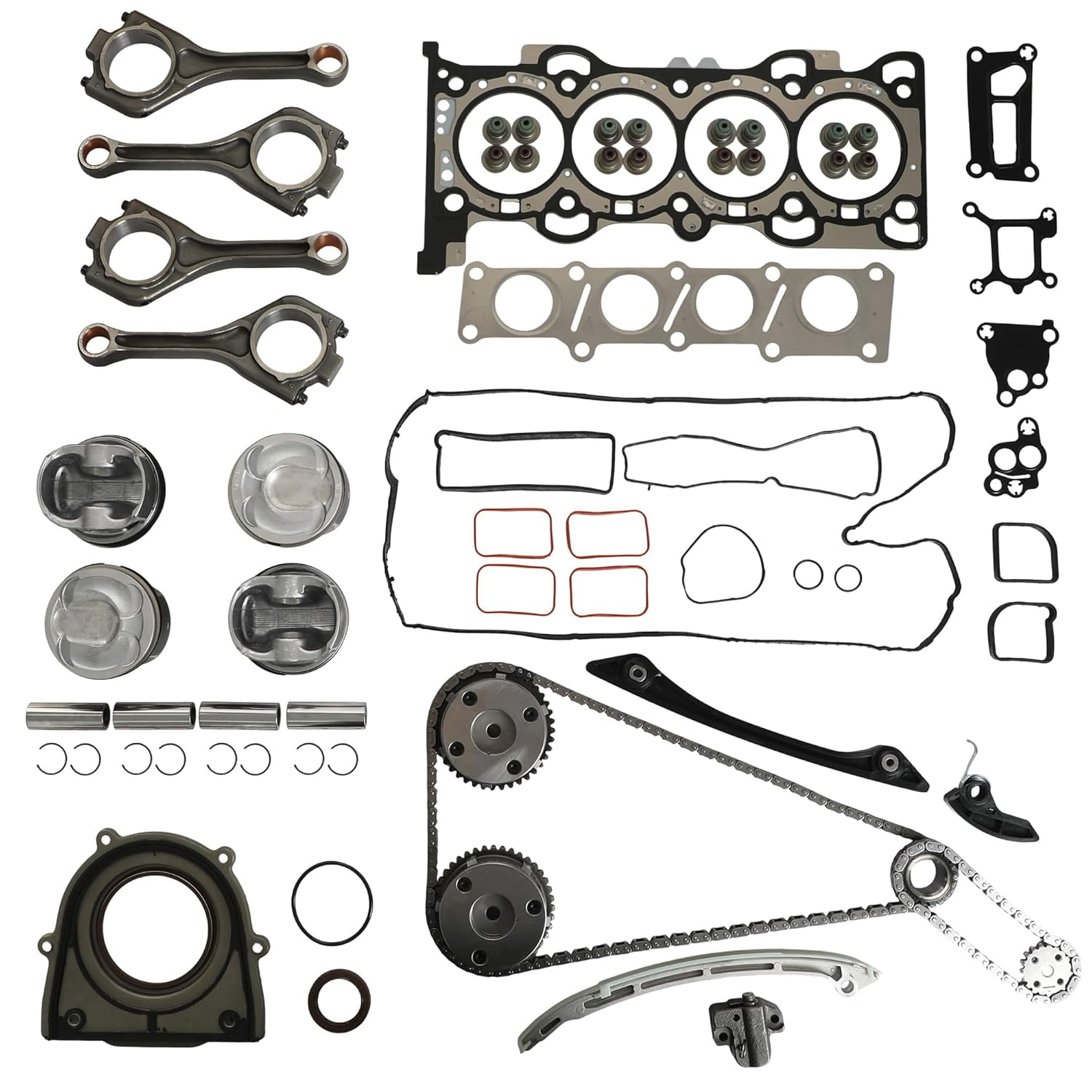 204PT 2.0T Engine Rebuild Kit Piston Timing Chain Kit VVT For Land ...