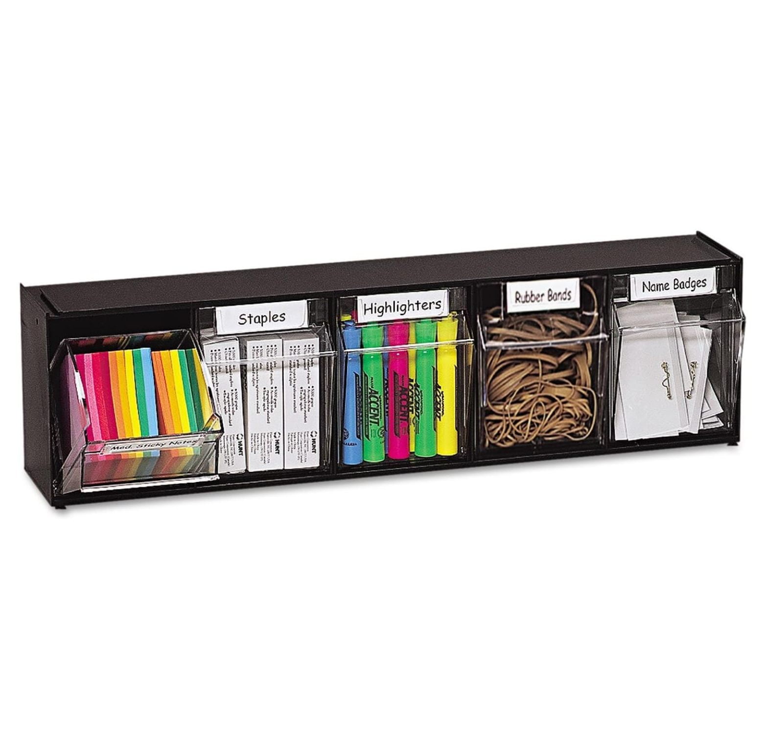 20504OP Five-bin horizontal tilt bin storage system, 23-5/8w x 5-1/4d x ...