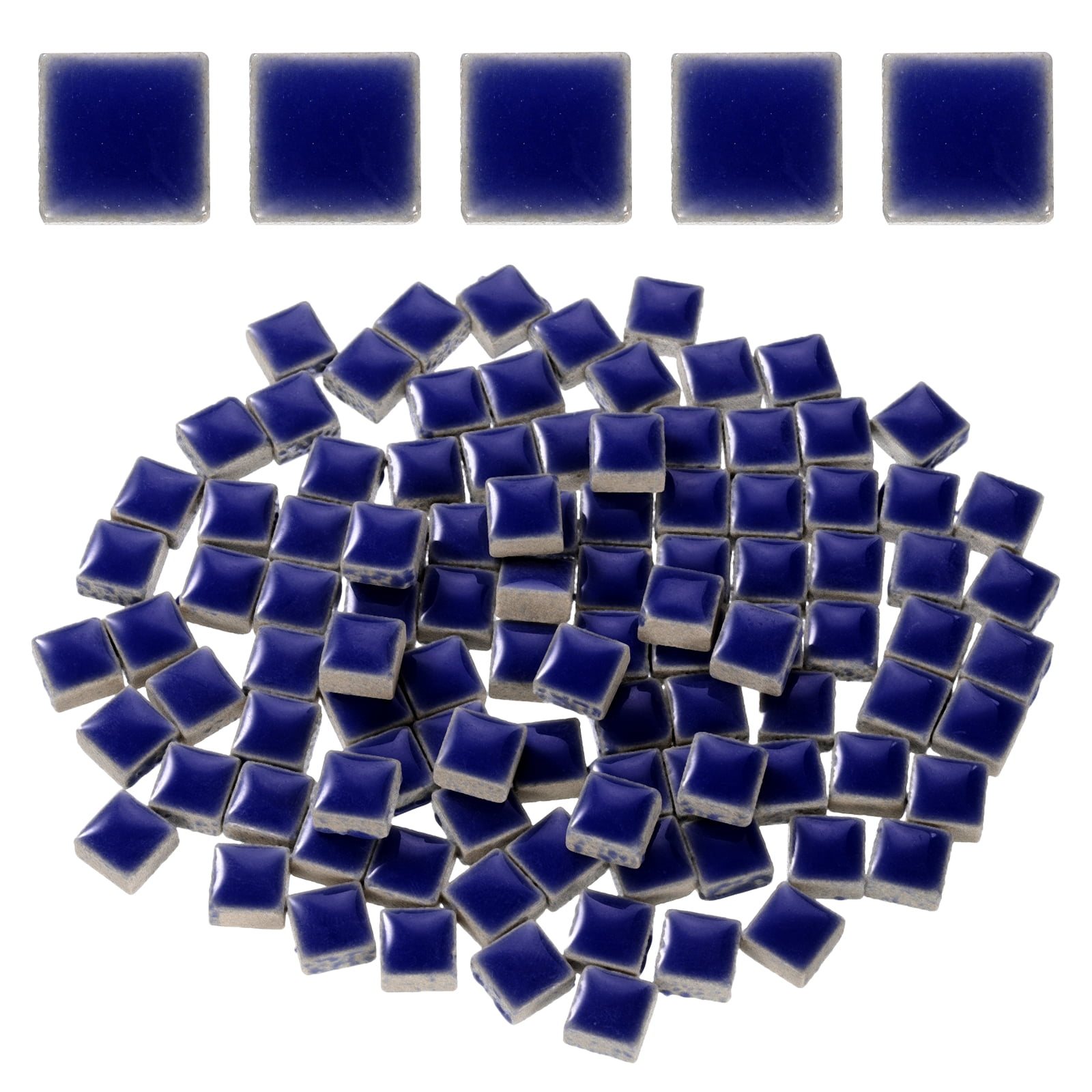 205pcs Square Ceramic Mosaic Tiles, Bulk Stained Mosaic Tiles for DIY Art Crafts(200g, Deep Blue ...