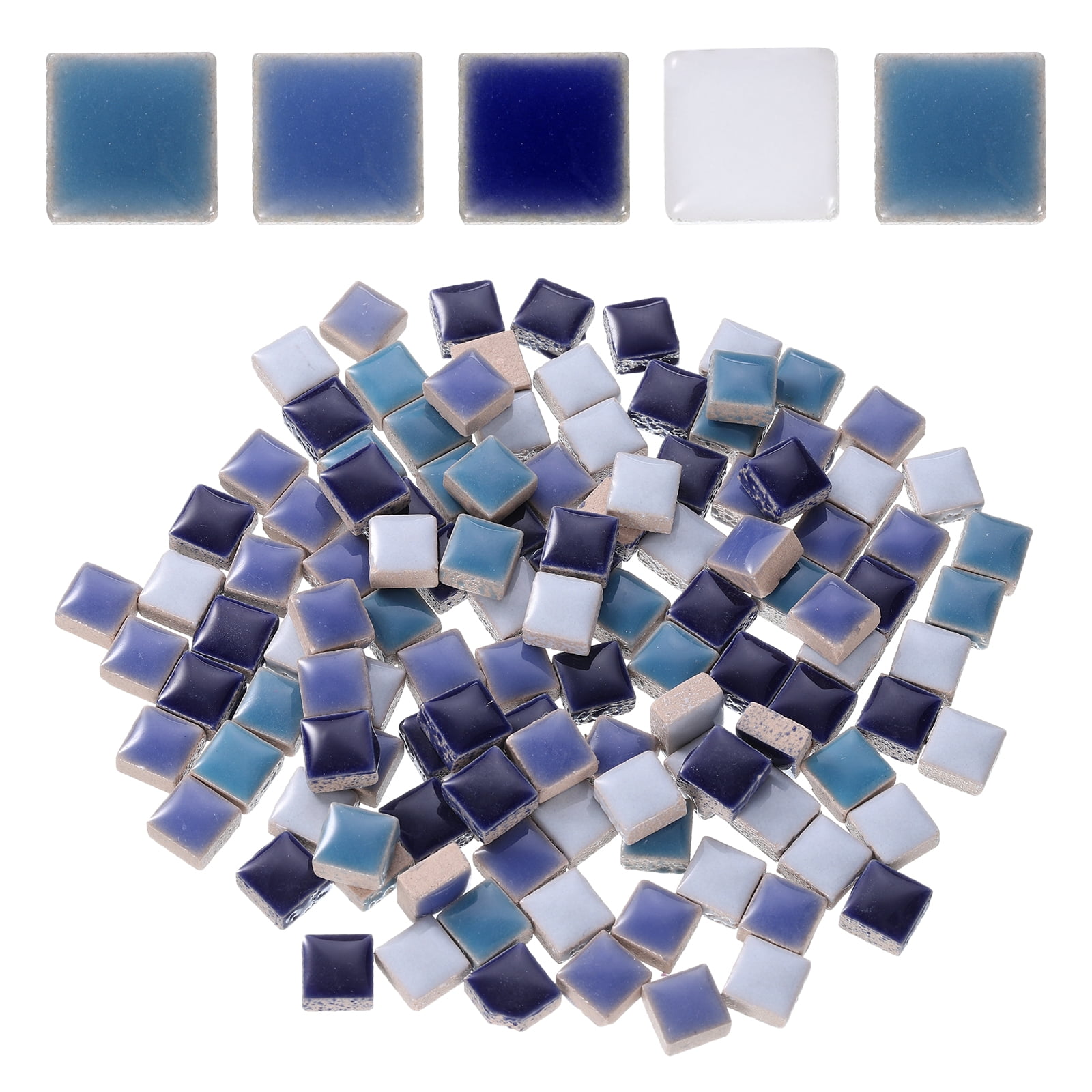 205pcs Square Ceramic Mosaic Tiles, Bulk Stained Mosaic Tiles for DIY ...