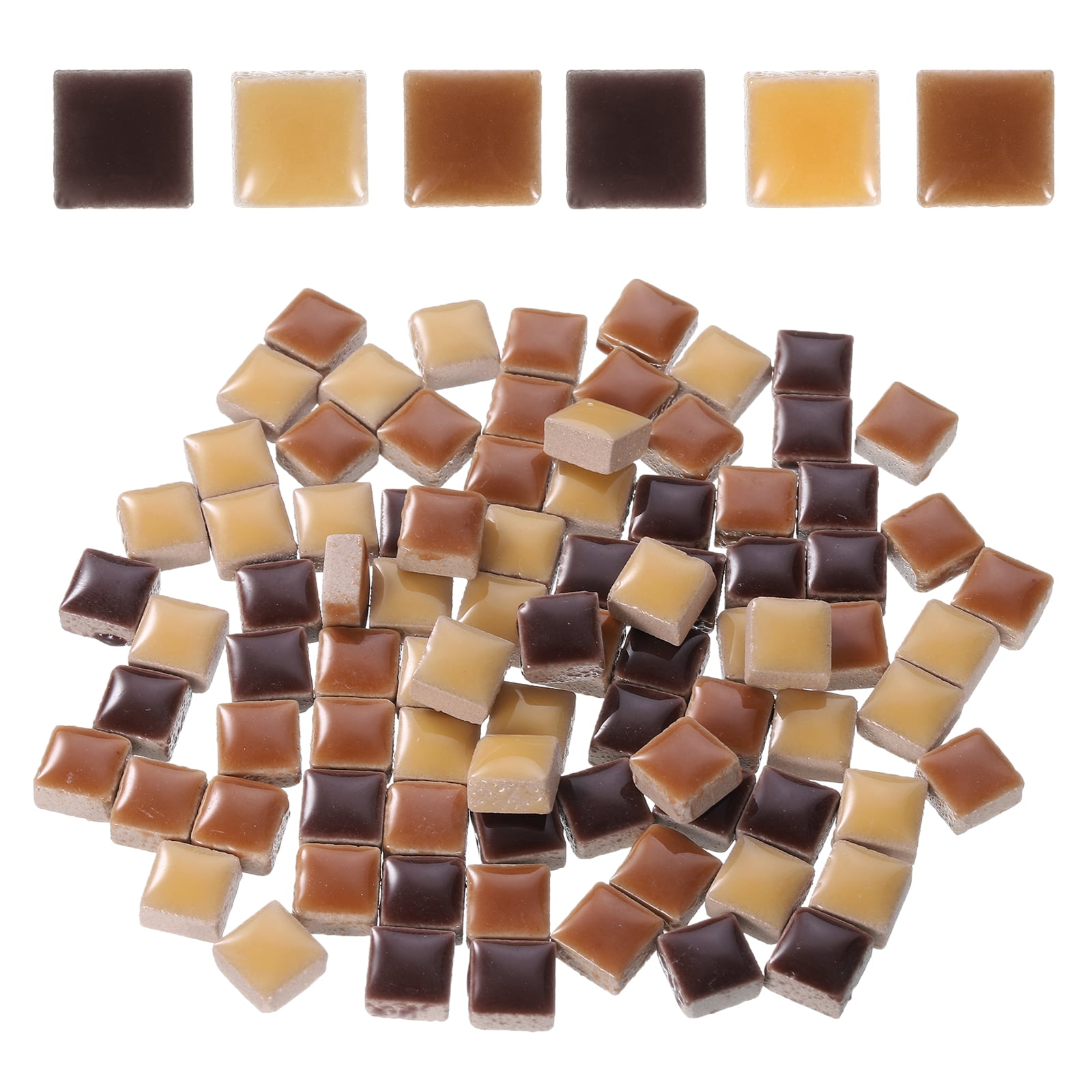 205pcs Square Ceramic Mosaic Tiles, Bulk Stained Mosaic Tiles for DIY Art Crafts(200g, Mixed ...