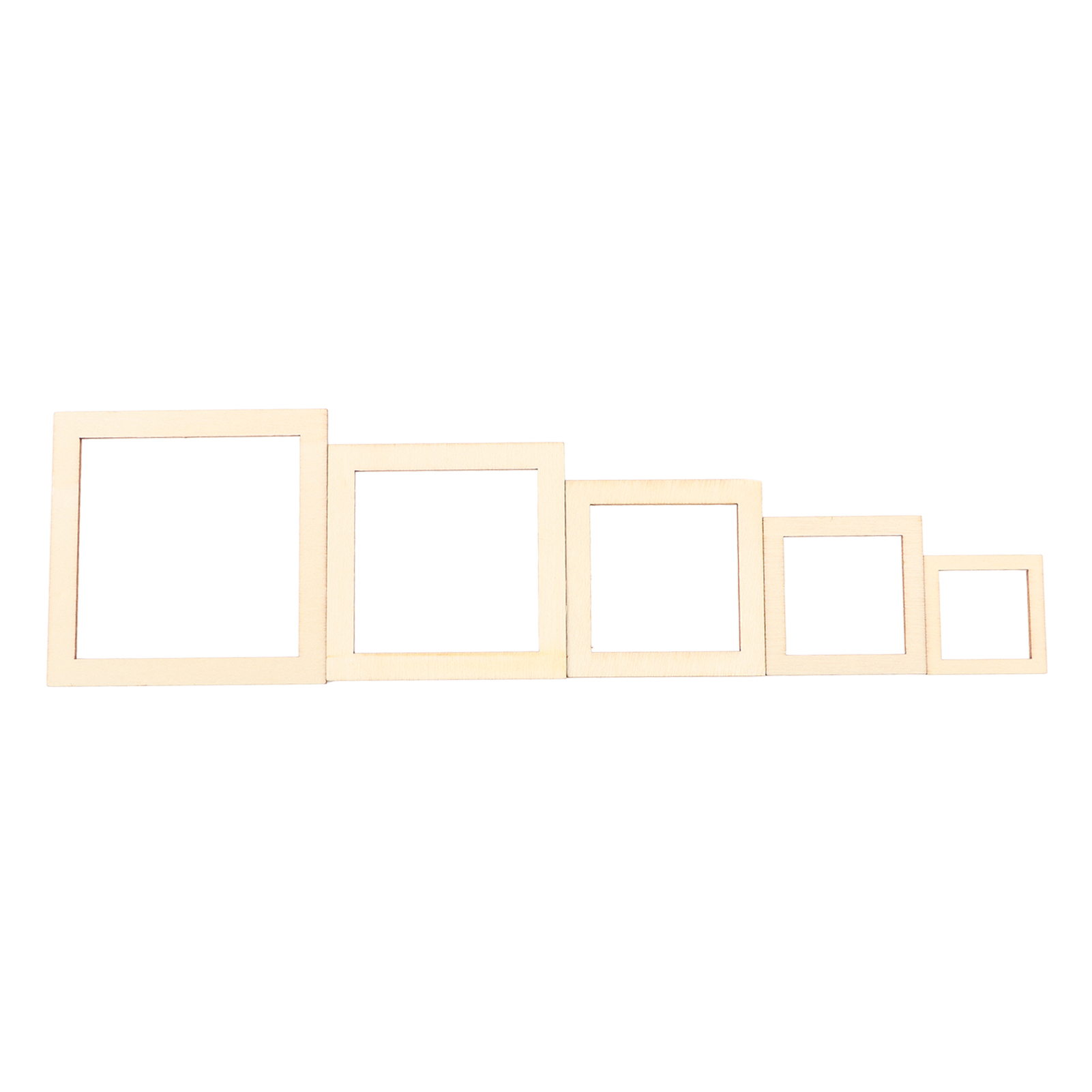 205pcs Unfinished Hollow Wood Frames 5 Sizes Easy Dyeing DIY Quadrate ...