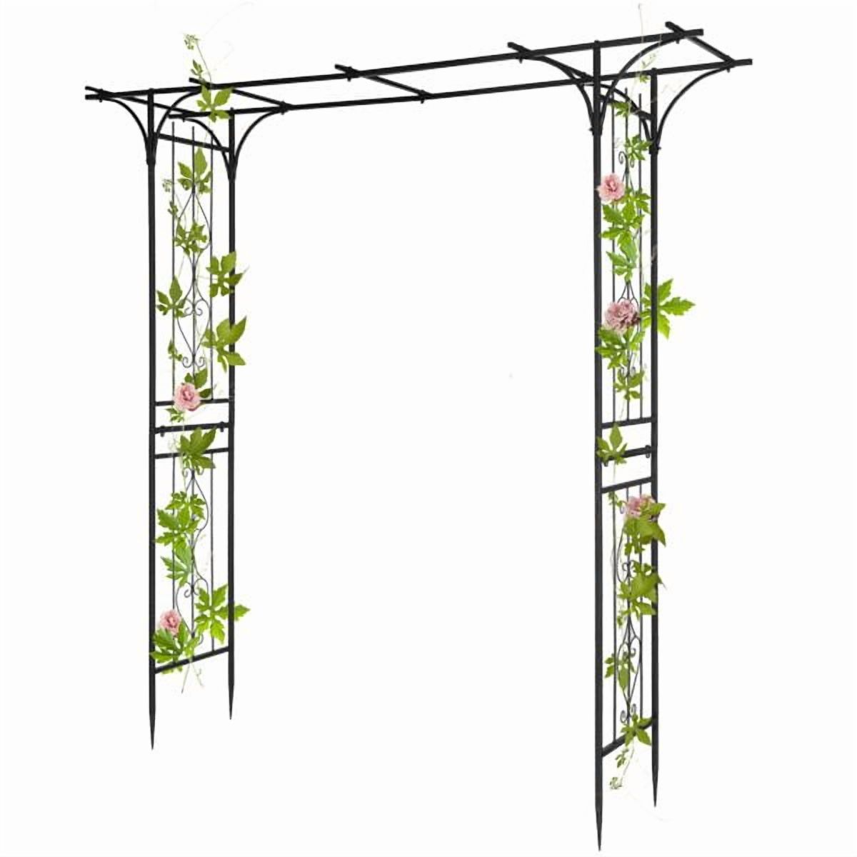 206*41*216cm Iron 16mm Tube Flat Top Courtyard Iron Arch Black ...