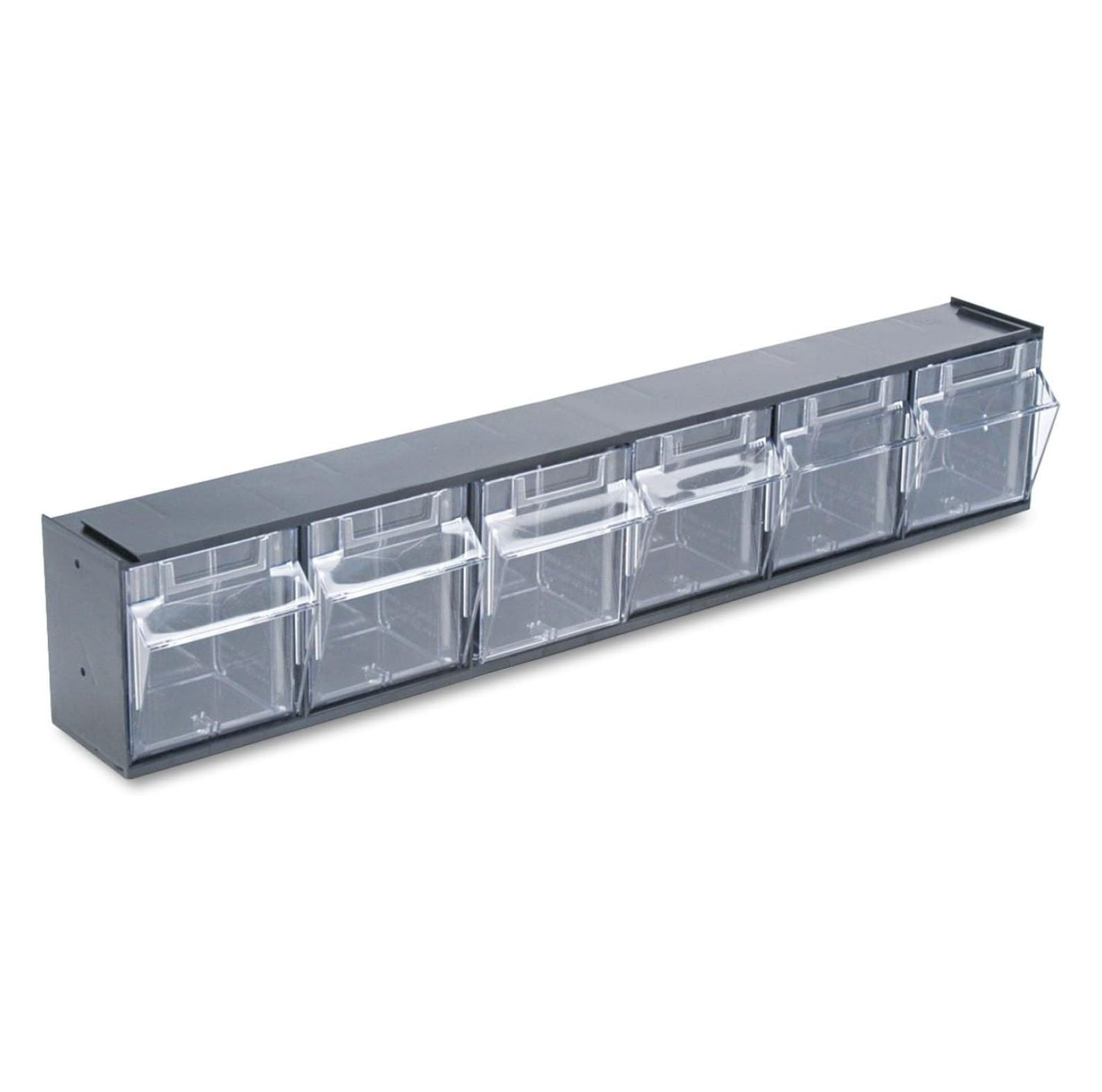 20604OP Tilt Bin Plastic Storage System w/6 Bins, 23 5/8 x 3 5/8 x 4 1/ ...