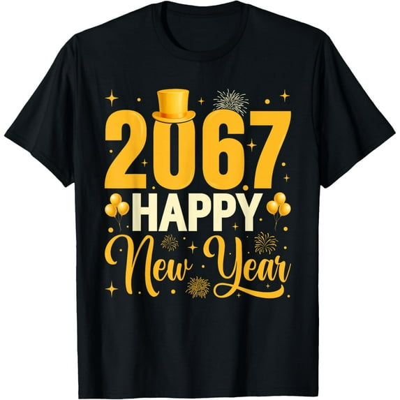 2067 Happy New Year Retro Funny 67 Six Seven Meme Party T-Shirt ...