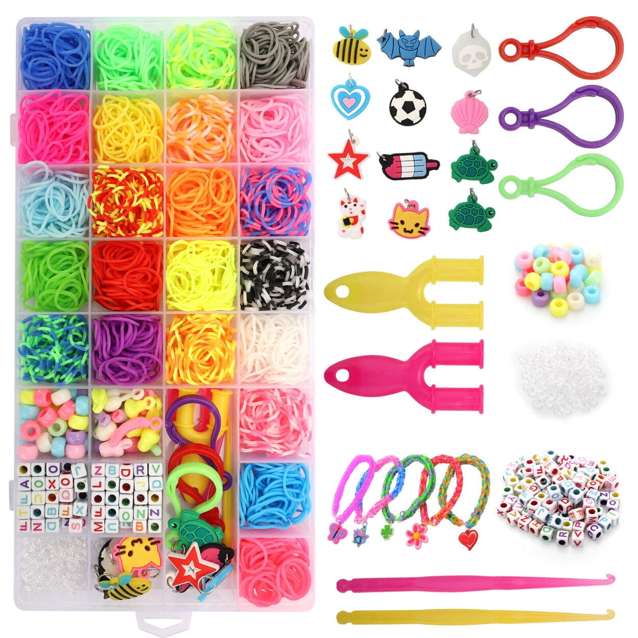 2069Pcs Rubber Bands Bracelets Kit 23 Colors Refill Set DIY Making Gift ...