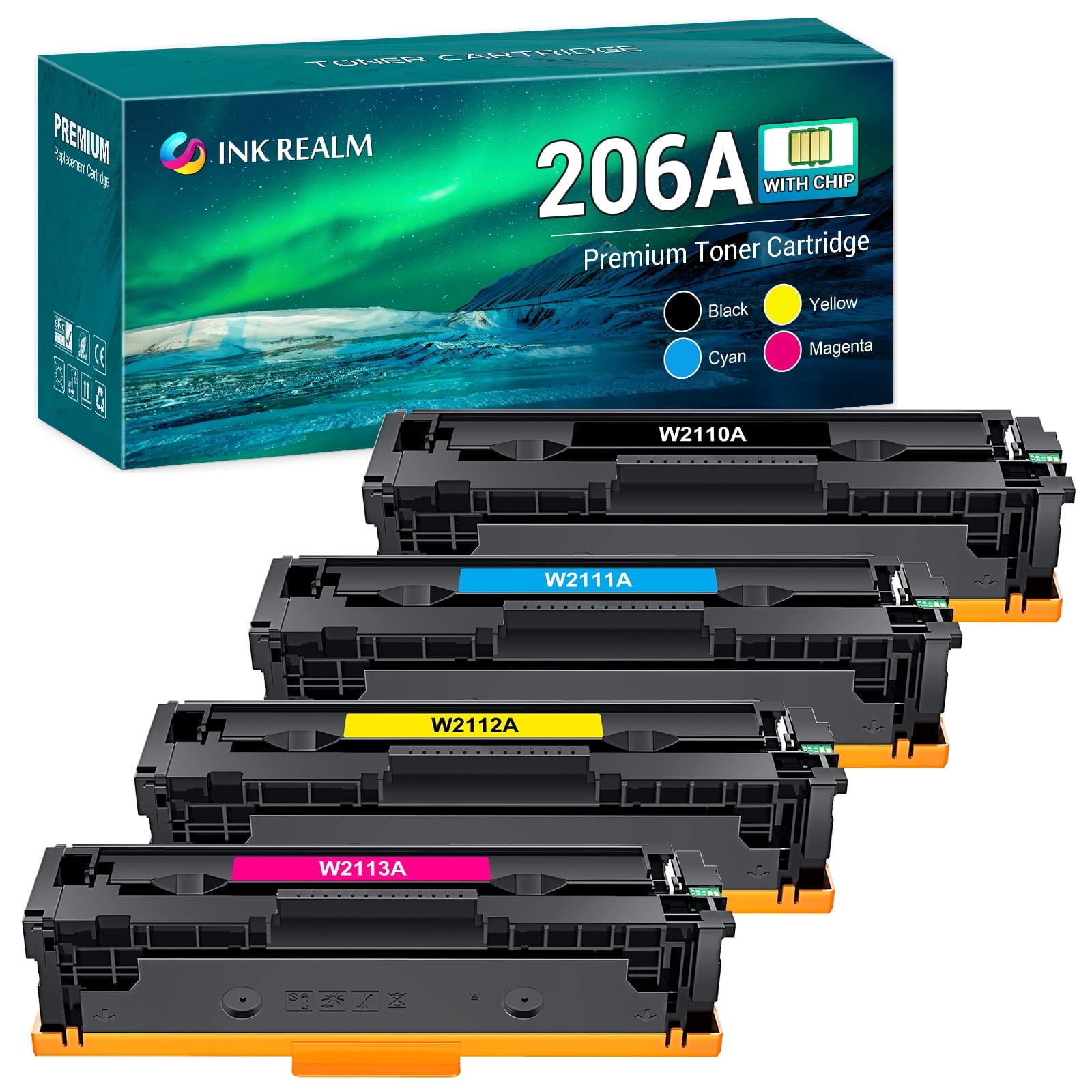 206A 206X Toner Cartridges 4 Pack Set (with Chip) Compatible ...