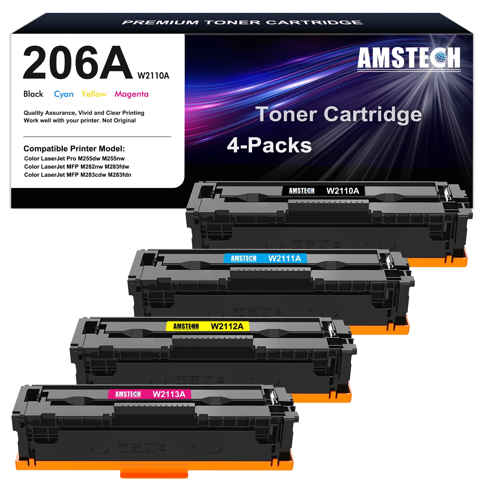 IAMSTECH Compatible 206A 206X Toner Cartridge, 4-Pack, Black Cyan ...
