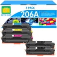 206A Toner Cartridges 5 Pack 206X M283fdw Compatible Replacement for HP ...