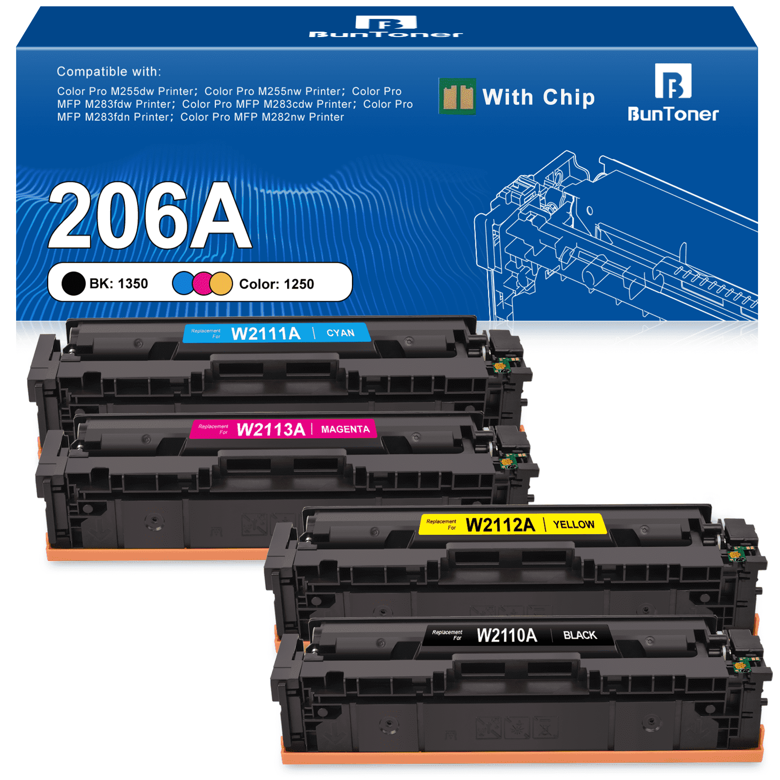 206A Toner Cartridges (With Chip) Compatible for HP 206A Toner ...