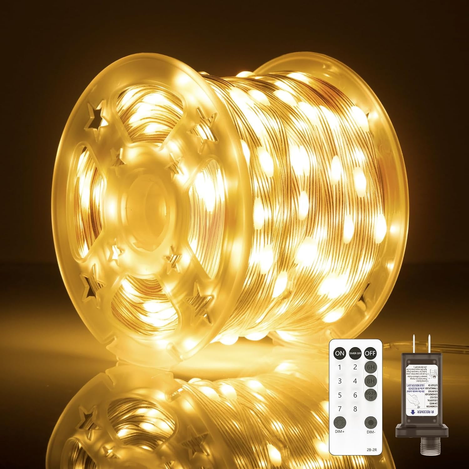 206FT 600LED Outdoor String Lights, Plug-in Fairy Lights, Waterproof ...