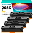 206X 206A 4-Pack Compatible Toner Cartridge for HP 206X W2110X LaserJet ...