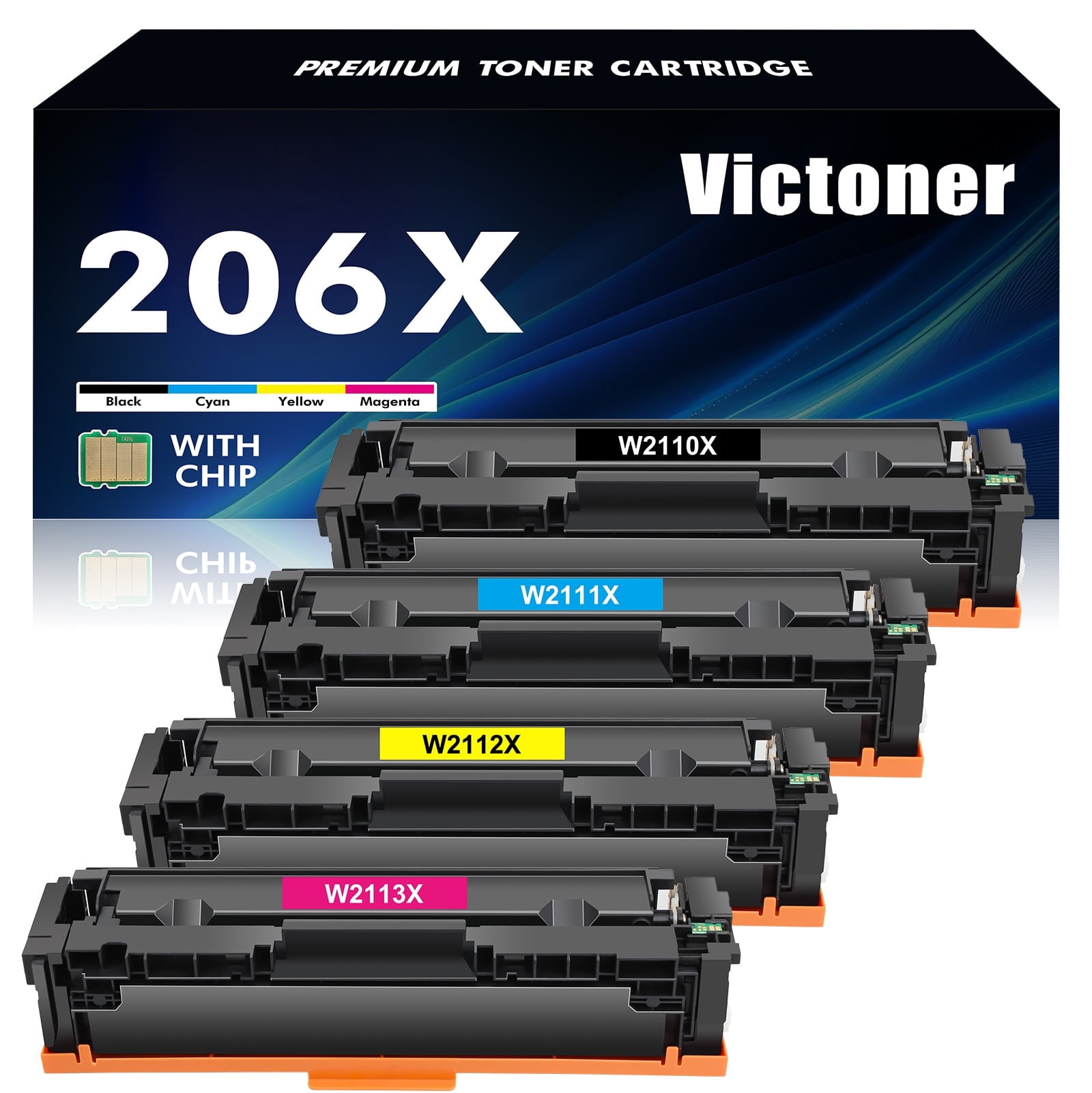 206X 206A Toner Cartridge with Chip High Yield Compatible for HP 206X ...