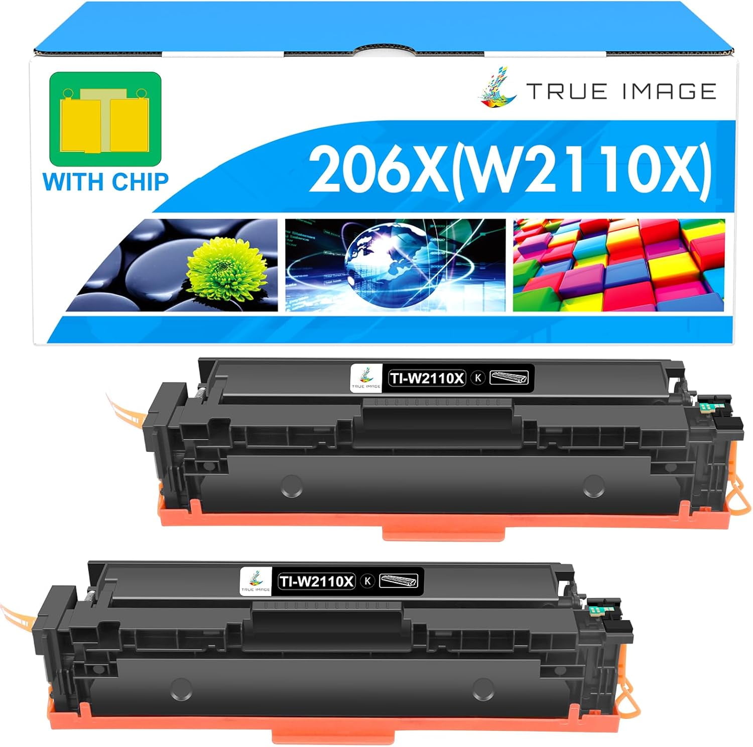 206X 206A W2110X Black Toner Cartridge W2110A Compatible Replacement ...