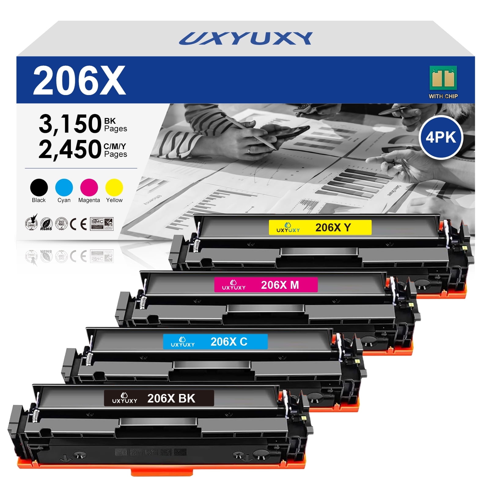 206X Toner Cartridge with Chip Compatible Compaitble for HP 206A 206X ...