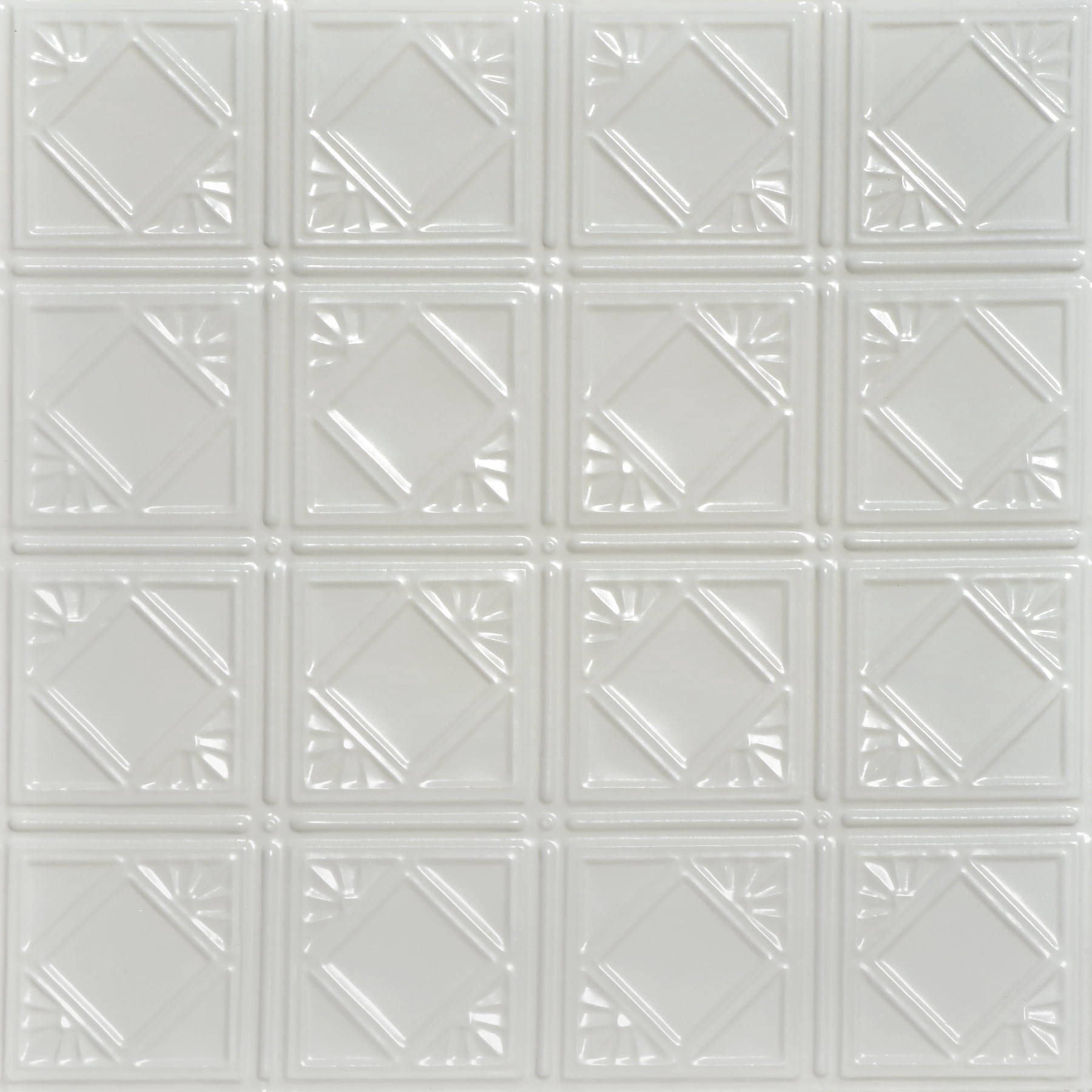 207 - Tin Plated Drop-In Ceiling Tile in Eggshell White (24 Sq.ft/ Pack ...