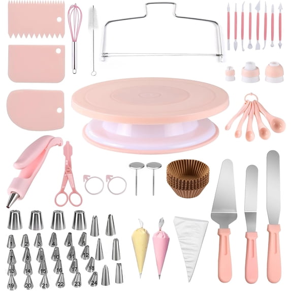 207 count Cake Decorating Kit Includes Revolving cake turntable for ...