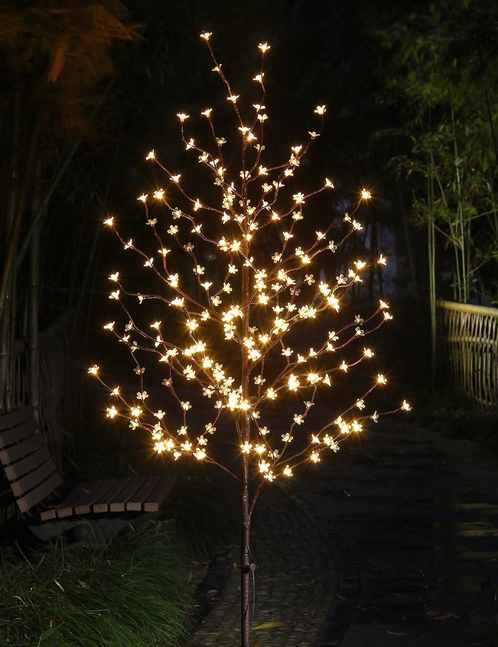 208 LED Cherry Blossom Tree, Lighted Artificial Tree for Decoration ...