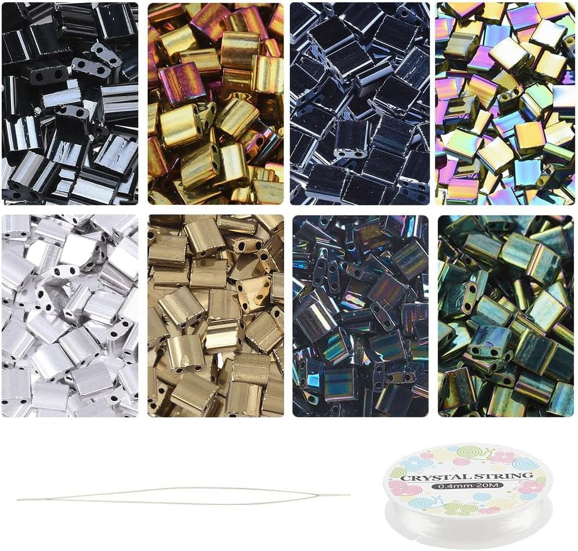 208 Pcs Metallic Beads Kit 8 Colors 5 * 5mm Glass Seed Beads Kit ...