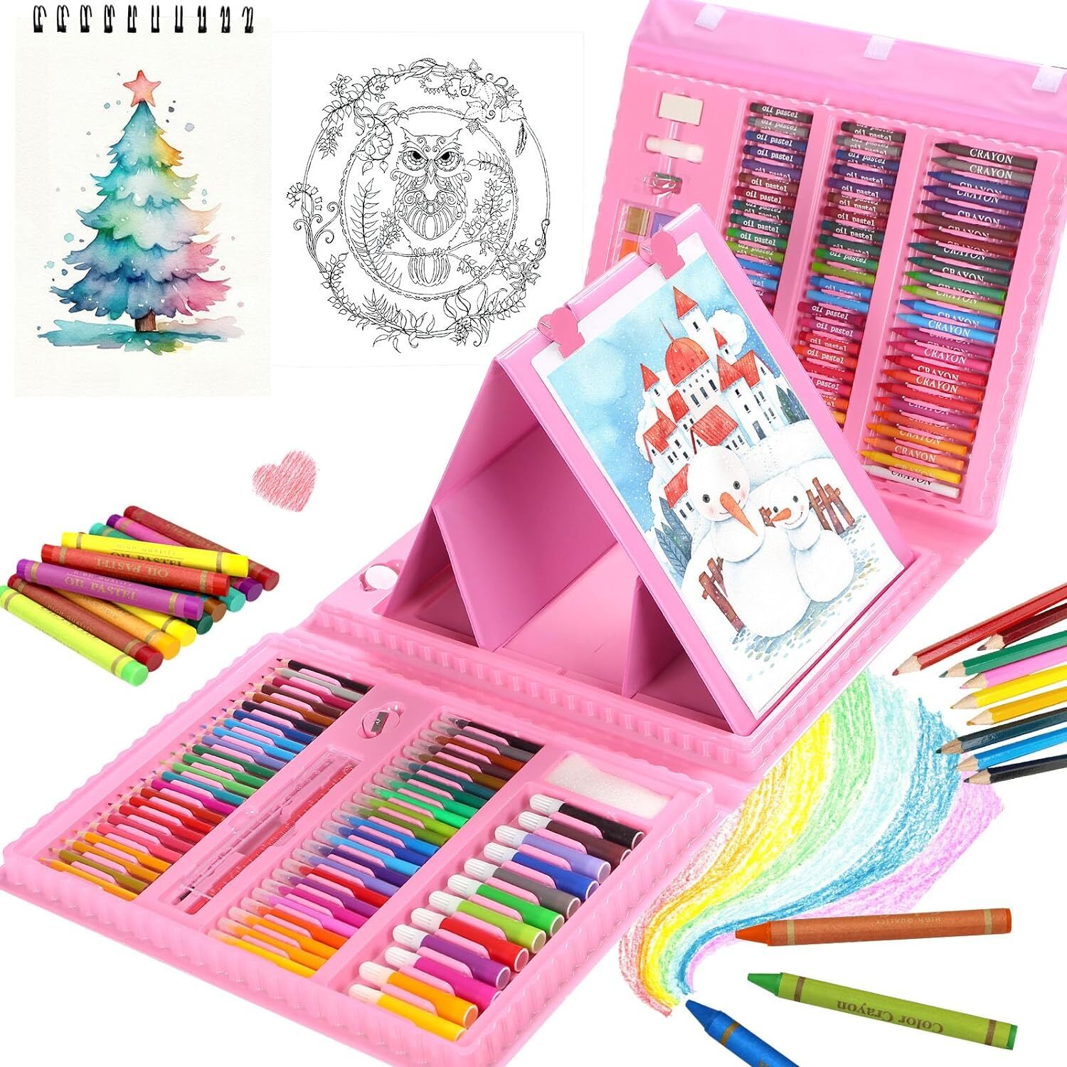 208-Piece Art Supplies Kit for Painting & Drawing,Kids Art Set Case ...