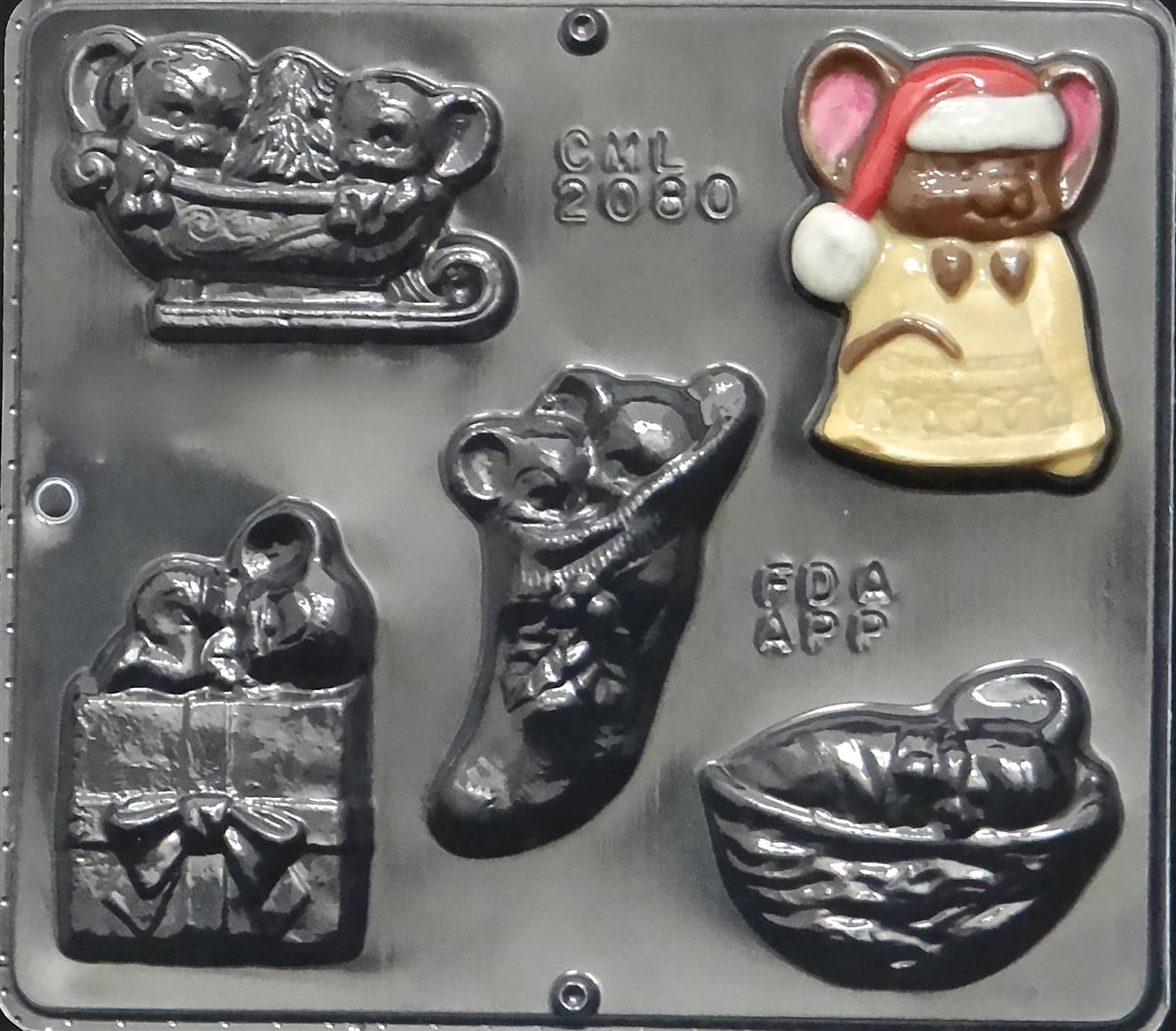 2080 Christmas Mouse Assortment Chocolate Candy Mold - Walmart.com